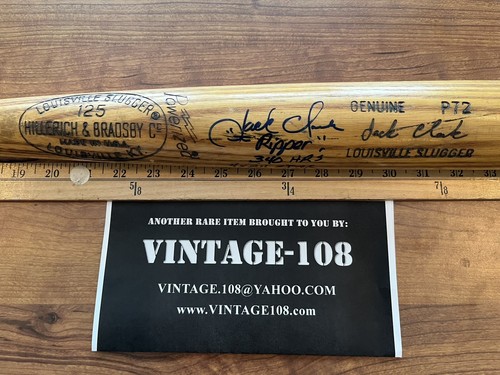 Jack Clark Game Used Rookie Era Bat Giants, Signed & Inscribed 77-79 ...