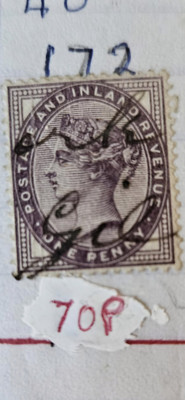GB Queen Victoria One Penny Stamp Lilac - 1881 to 1901 very rare item ...