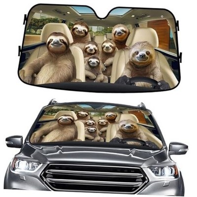 Sloth Family Funny Windshield Sun Shade for Car SUV Truck Size S 01 ...