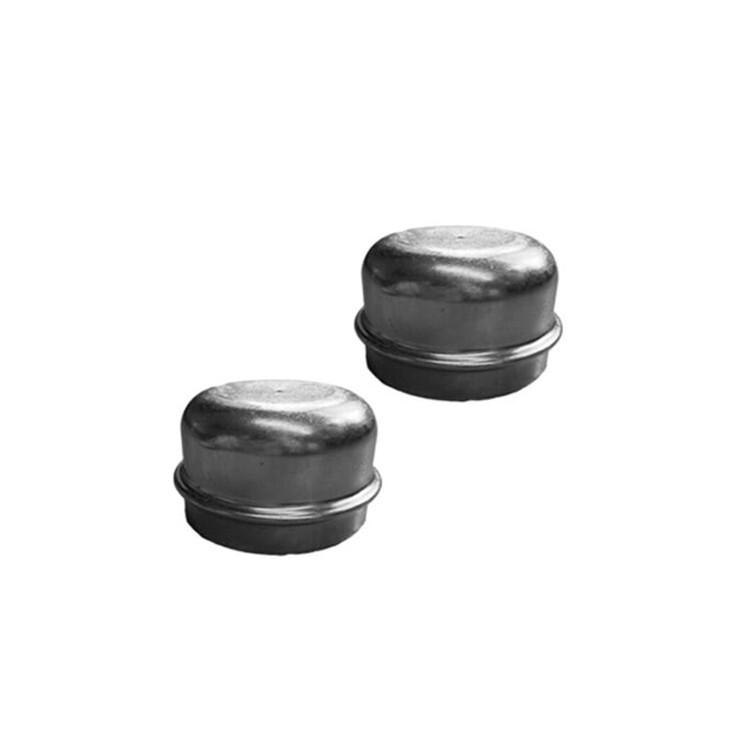 2 x Replacement 50mm Metal Hub Cap Wheel Dust Trailer Bearing Grease ...
