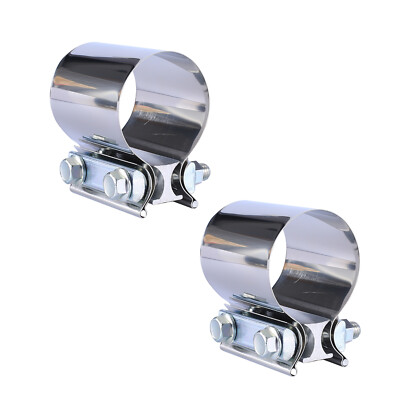 2.5" Stainless Exhaust Band Clamp Step Clamps for Catback Muffler Pipe ...