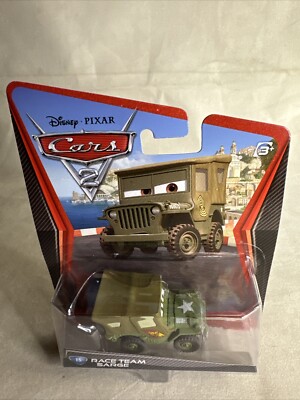 NIP Disney Pixar Cars 2 Movie Race Team Sarge #15 Army Jeep Diecast Car ...