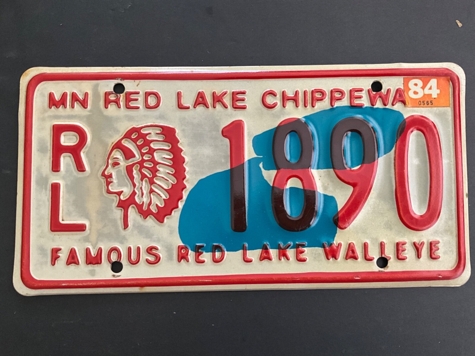 1984 Minnesota Red Lake Chippewa License Plate Tag 1890 Red Lake ...