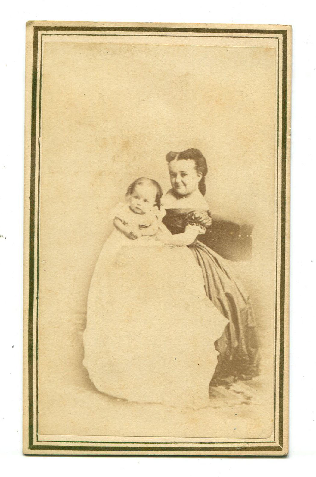 LITTLE PERSON LAVINIA WARREN, TOM THUMB WIFE WITH BABY. CDV. BOSTON ...