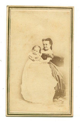 LITTLE PERSON LAVINIA WARREN, TOM THUMB WIFE WITH BABY. CDV. BOSTON ...