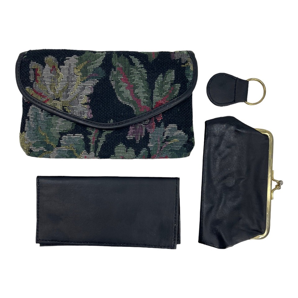 Vintage 70s 80s Small Tapestry Clutch Bag Wallet Checkbook Card Key Fob ...