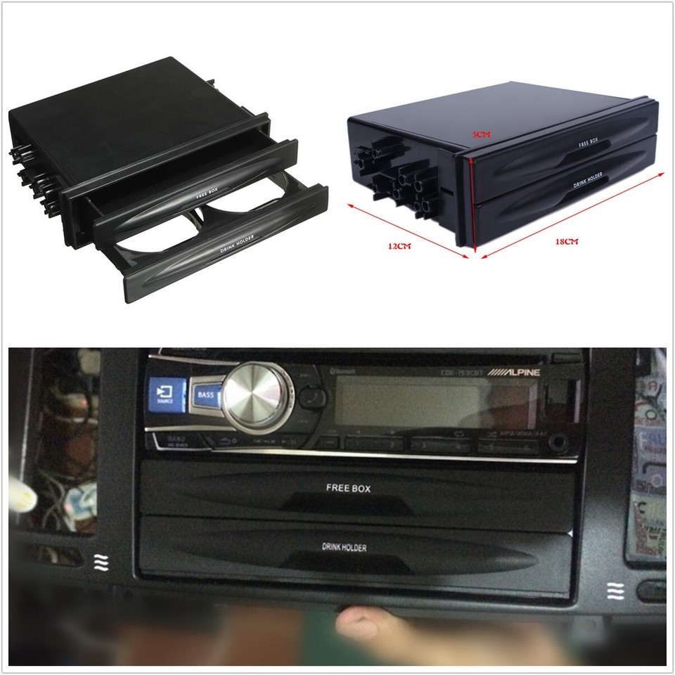 Car Double Din Radio Installation Pocket Organizer Drink Cup Holder ...
