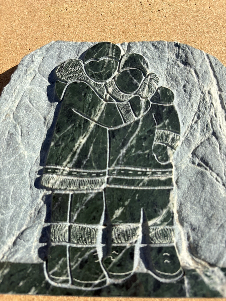 Inuit Marble Sculpture Carving “Just Pals" 7"x7" Vintage 1997 David ...