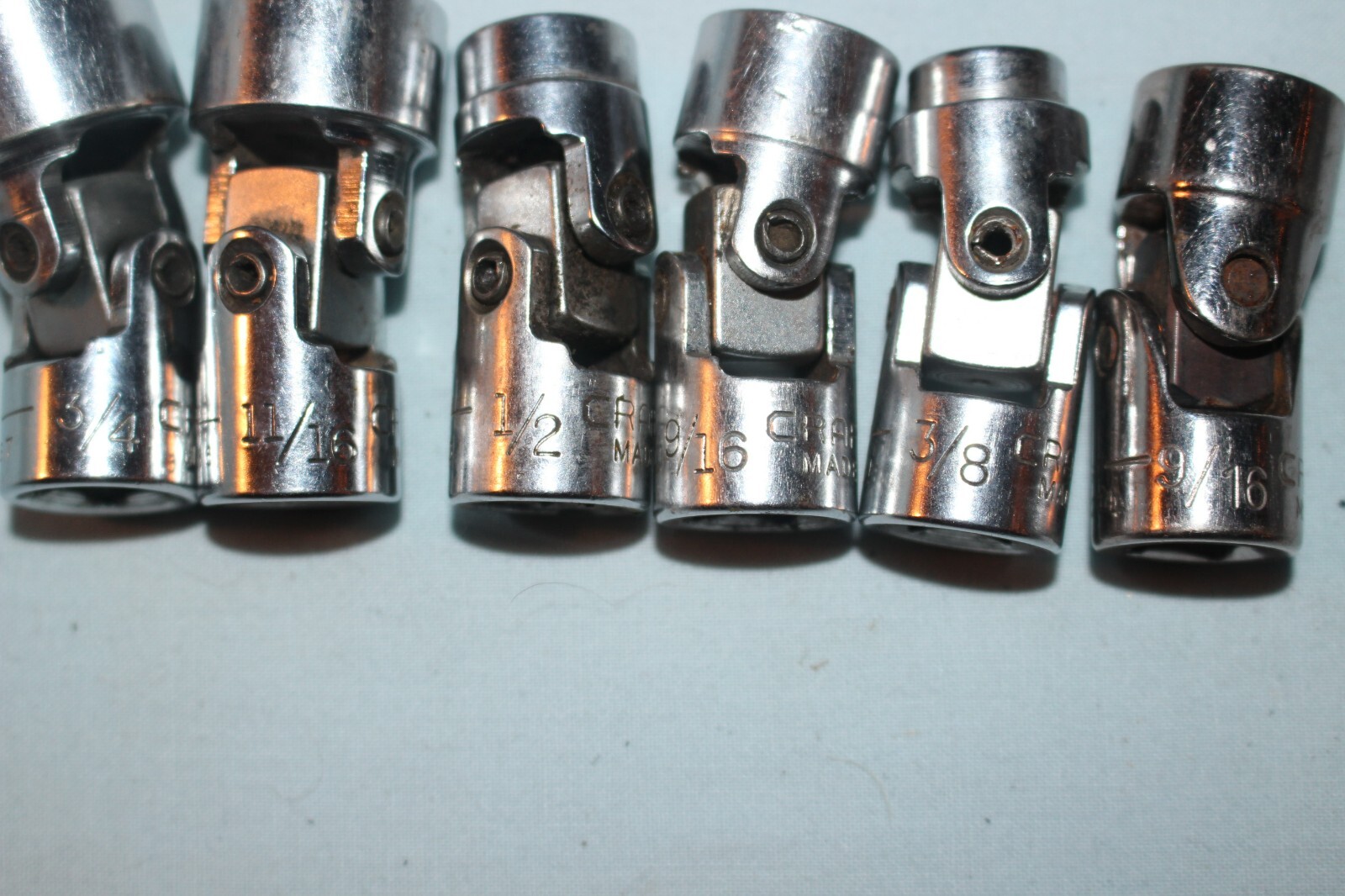 6 Vintage Craftsman 3/8" Drive 6 Point Flex Swivel Head Sockets Most -V ...