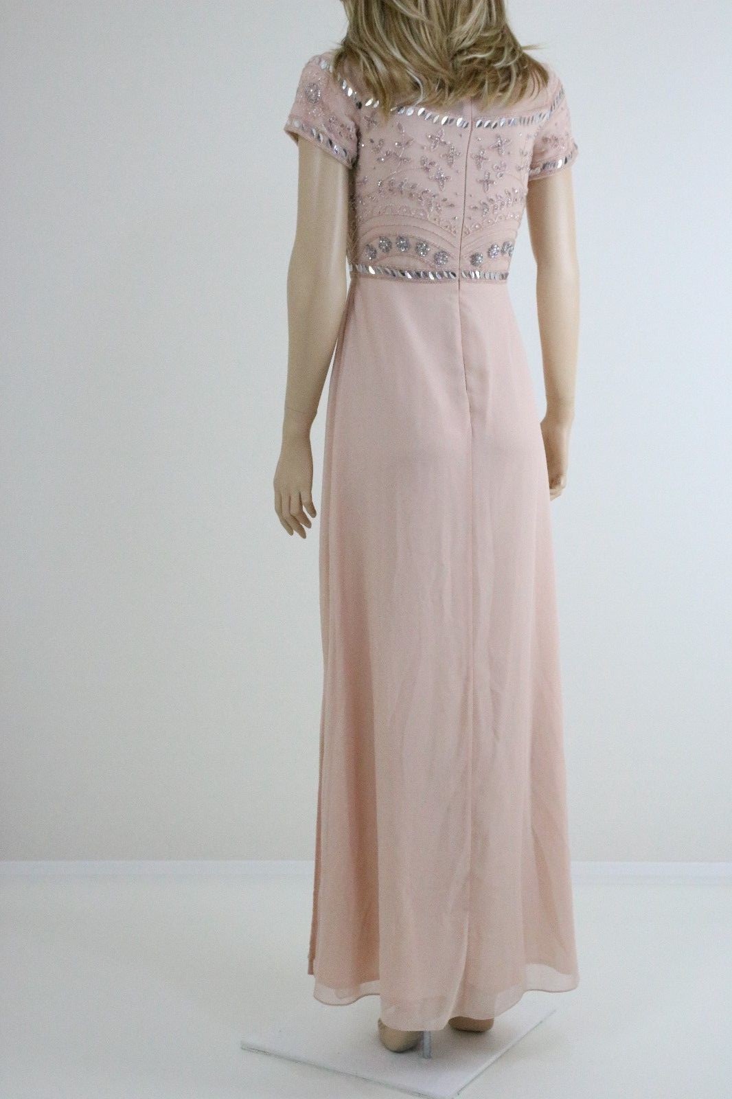 Frock and Frill Women's Pink Embellished Top Long Party Maxi Dress UK ...