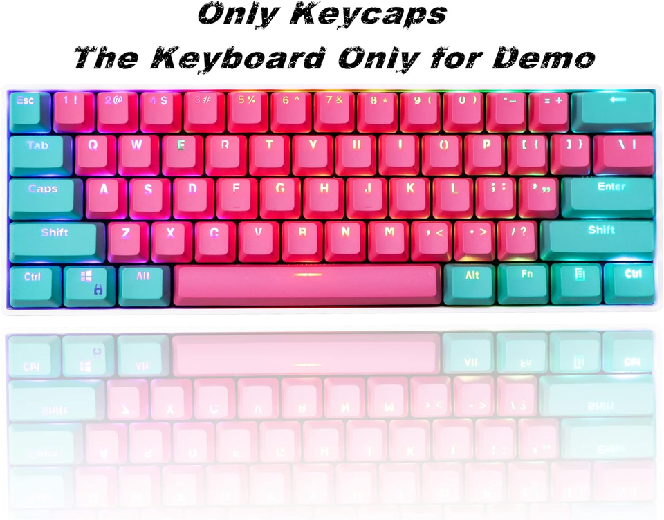 61 Keycaps 60 Percent Miami Keycaps Set PBT Keycap Backlit OEM Profile ...