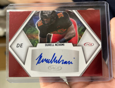 2023 Sage Hit High Series Durell Nchami Red Autograph Maryland #A-DN | eBay