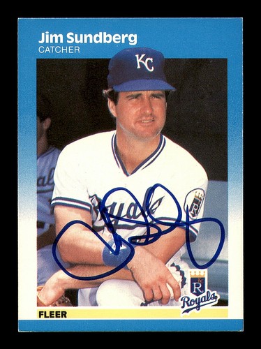 Jim Sundberg Autographed Signed 1987 Fleer Card #382 Kansas City Royals ...