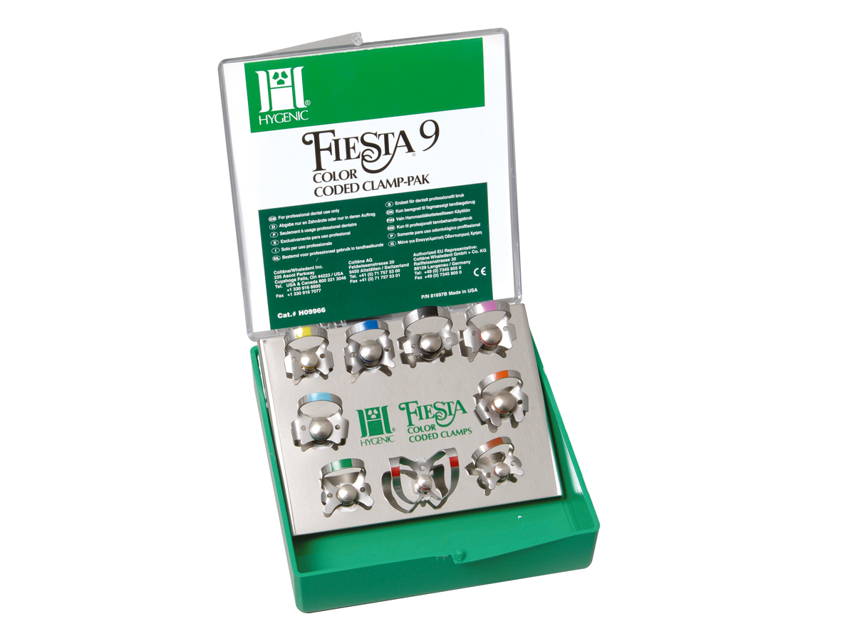 Dental Coltene Color Coded Winged Clamp Pak Fiesta 9 H09966 for sale ...