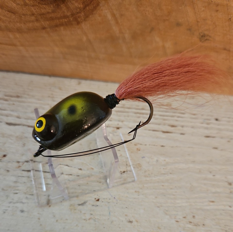 Vintage Weber "SPIN-FROG" #SDF. Green Frog colored Weedless Surface ...