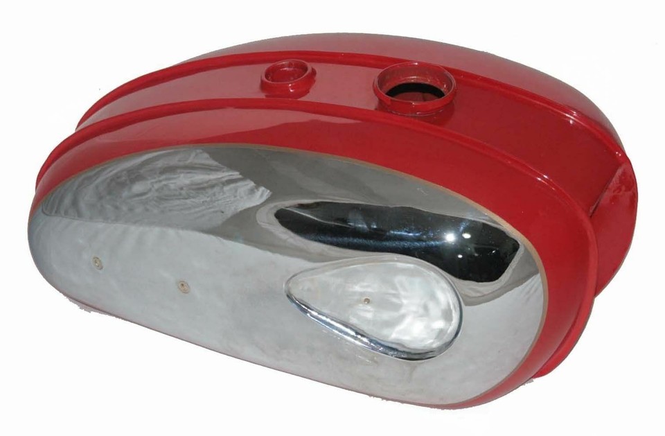 For 1960 Bsa C15 B40 SS80 SS90 Red Painted & Chrome Petrol Tank ...