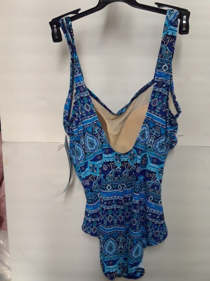 New plus size roxanne bra sized swim bathing suit BNWT BLUE various ...