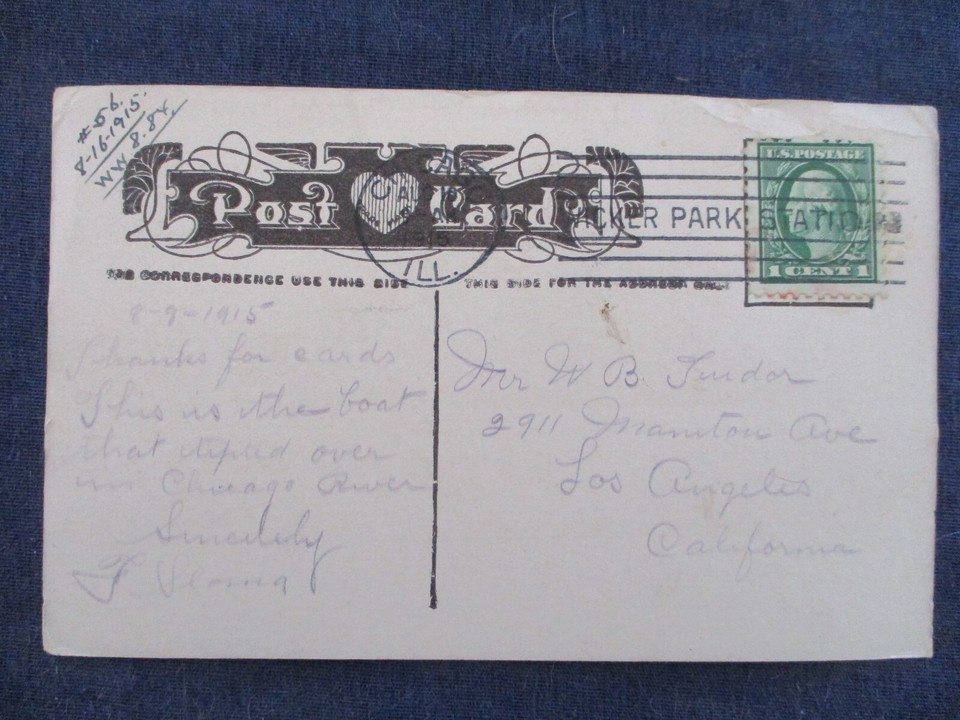 1915 Chicago Illinois Steamer Eastland Disaster Postcard & Message | eBay