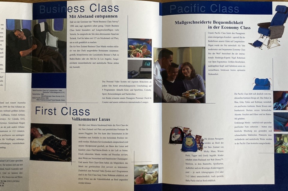 1998 AIR NEW ZEALAND PROFILE BROCHURE B747 ROUTE MAP | eBay