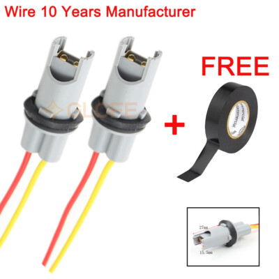 Universal 12V 2 Pin Pigtail Wire Female Socket 168 T10 PGK Front Side ...