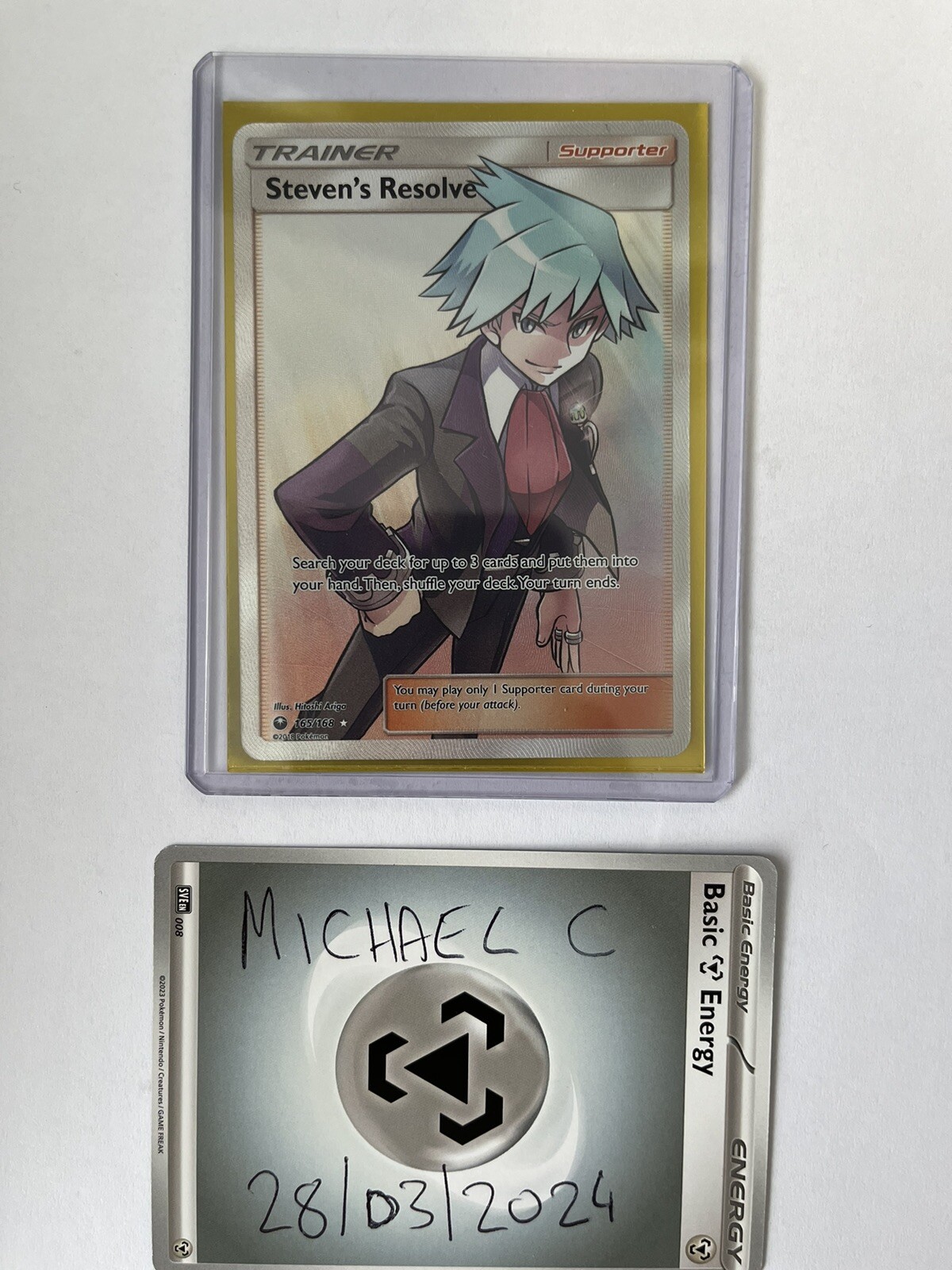 POKEMON TCG Steven's Resolve - 165/168 - Full Art Ultra Rare NM | eBay
