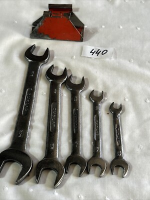 Vintage Dunlap 5-Piece Open End Wrench Set USA With Holder 5/16” To 7/8 ...