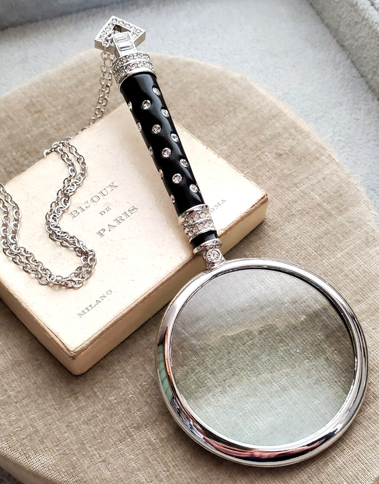 Vintage Joan Rivers Lorgnette Magnifying Glass Crysta… - Gem