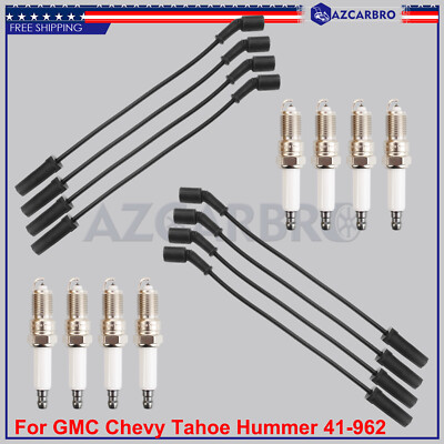 8PCS Spark Plugs and 8x Wires Set For Chevy GMC 4.8L 5.3L 6.0L V8 ...