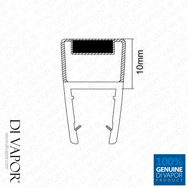 Di Vapor (R) Flat Magnetic Shower Seal | 4-6mm/8mm/10mm Glass | 85cm/1 ...