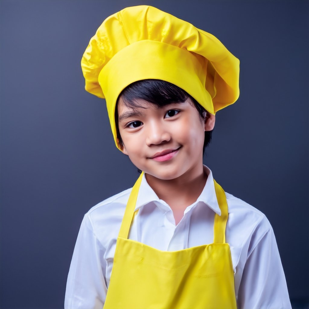 Kids Yellow Chef Apron Kids Chef Hat set - See our store for Kids Chef ...