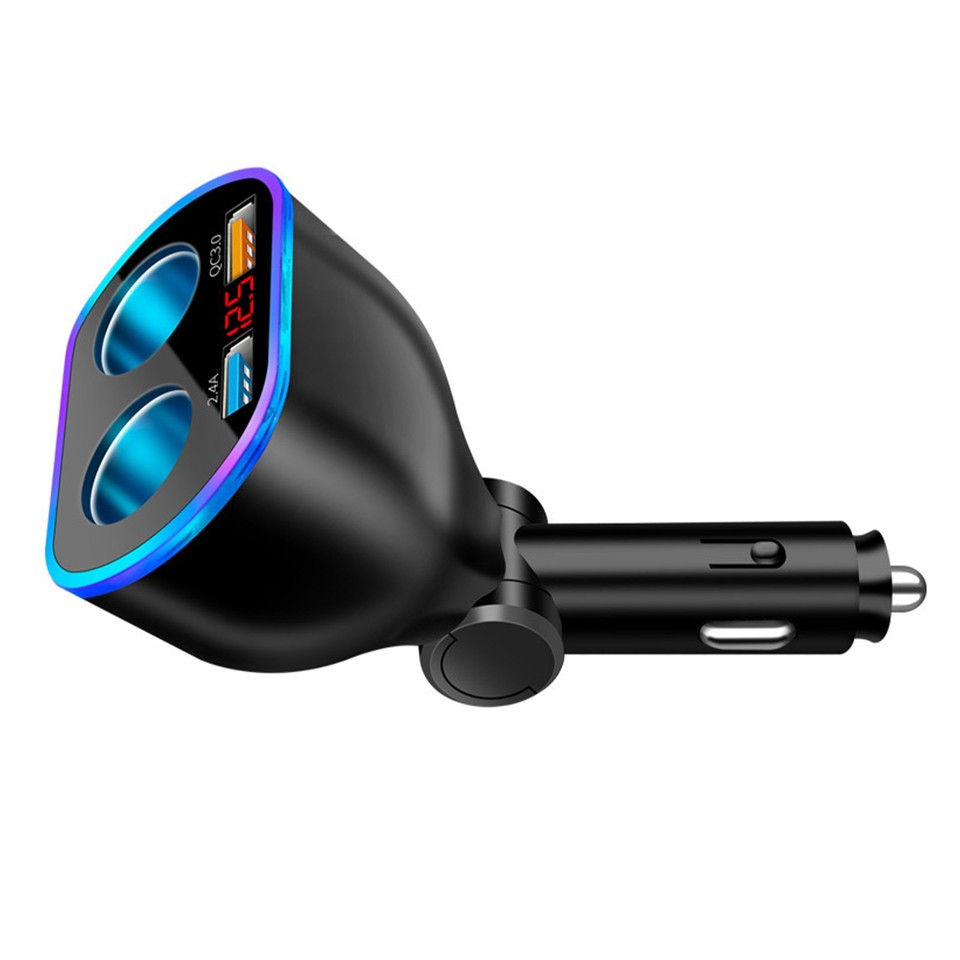 DC12V 2 Way QC3.0 Car Cigarette Lighter Socket Splitter Dual USB ...