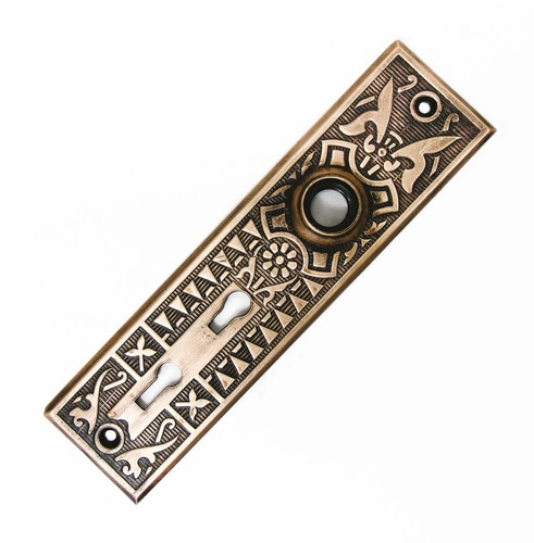 One Antique Vintage Victorian Eastlake Double Key Backplate Door Plates ...