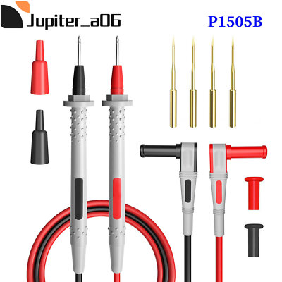 Double Silicone Multimeter Test Leads 1.5M Soft Cable Gold-Plated ...