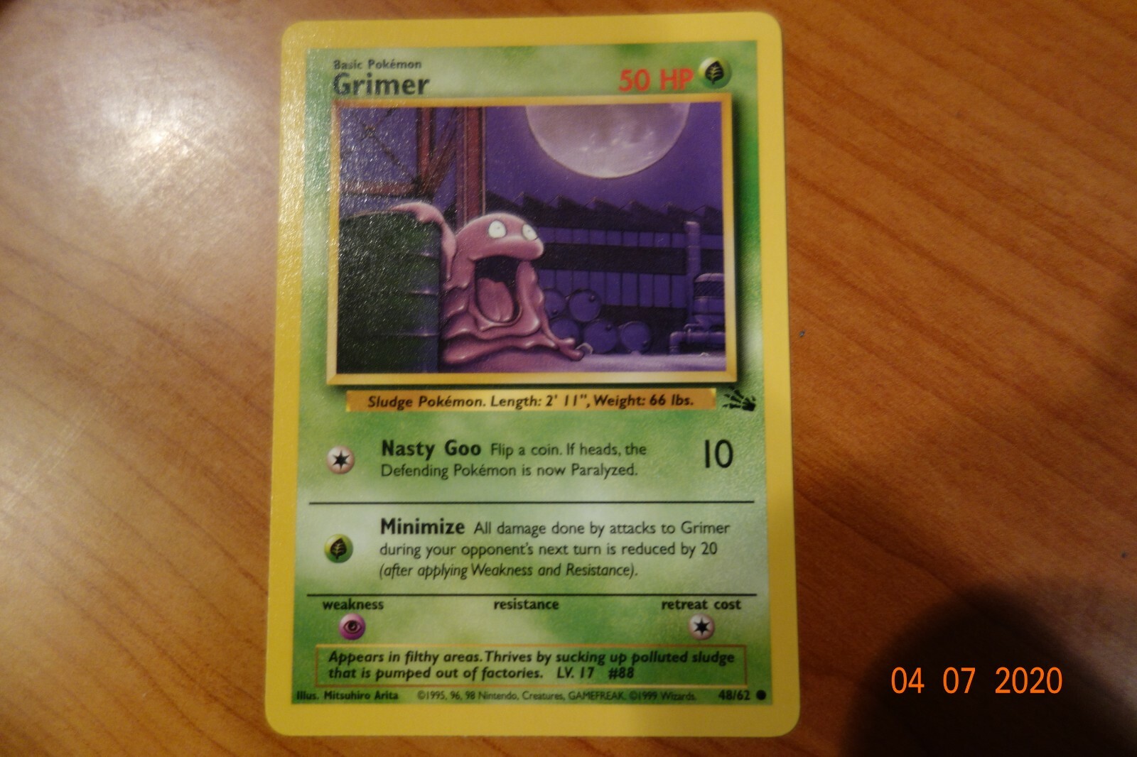 GRIMER 48/62 NM-M Fossil Base Set Pokemon Card | eBay