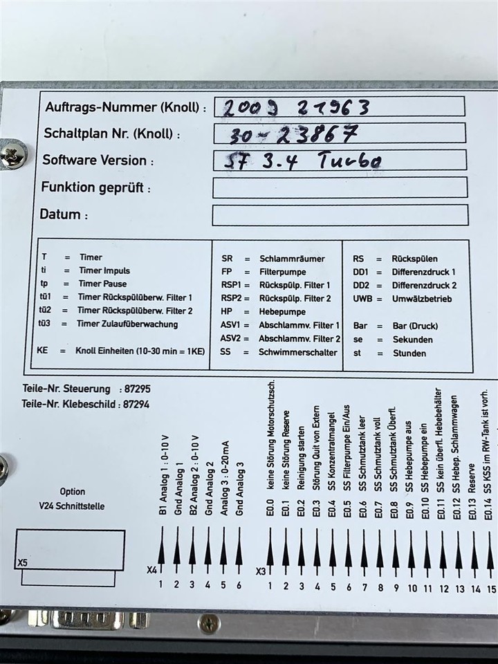 Knoll Machine Building MT VRF MT Panel for Cooling Lubricant System | eBay