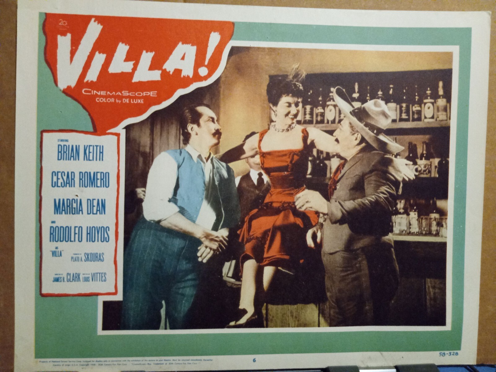 4 Lobby Cards 1958 VILLA! C Romero Brian Keith Margia Dean Rodolfo ...