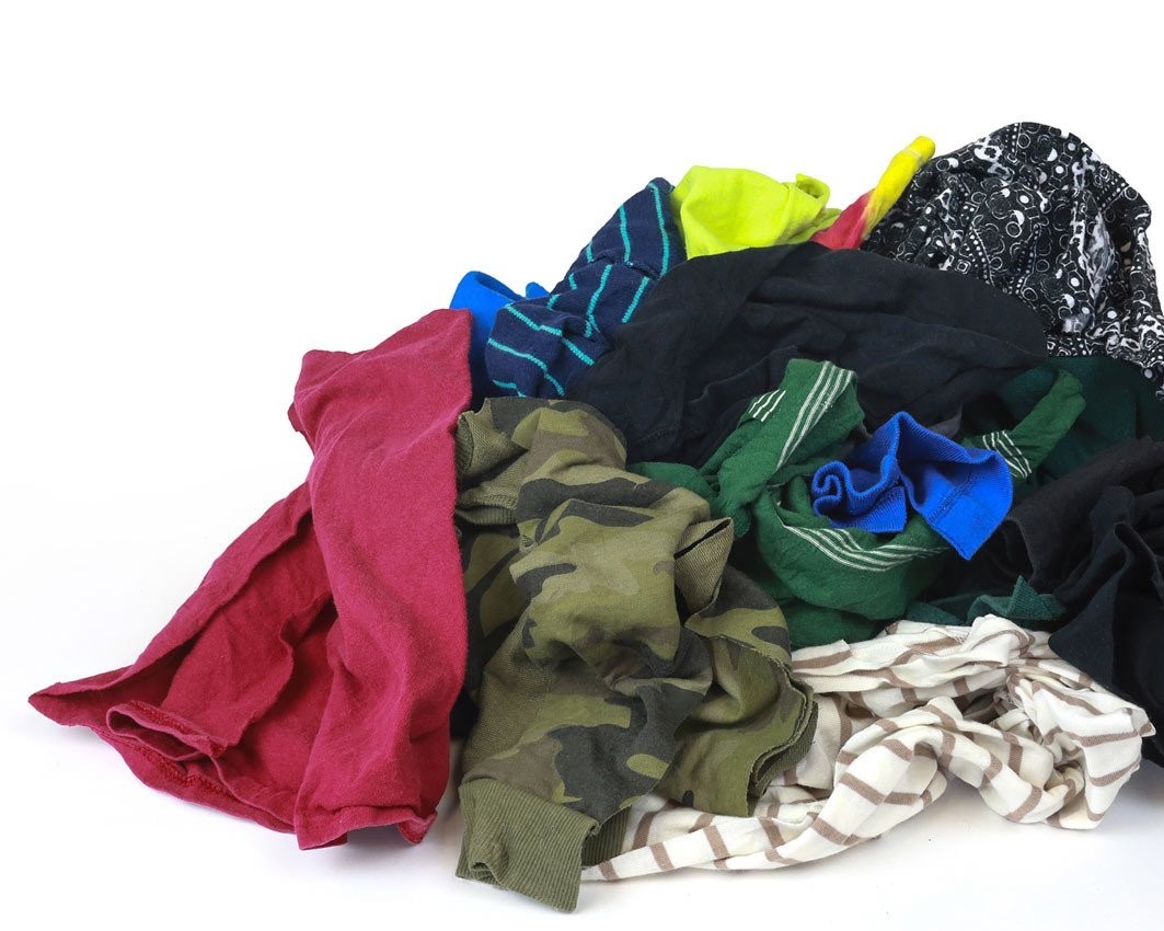Multicolored T-Shirt Cloth Rags Recycled Clean up rags wipe rags - 25 ...