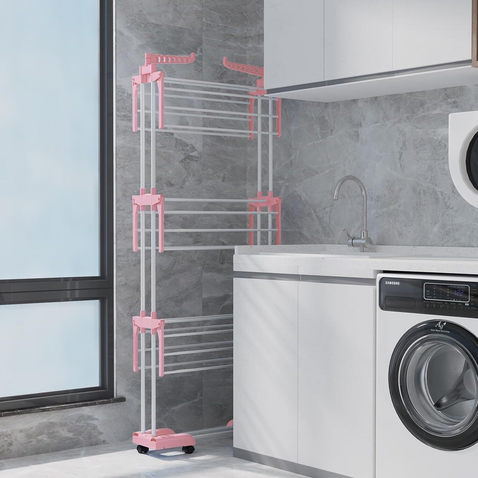 Clothes Drying Rack, 67.7 Inch Laundry Drying Rack with Foldable Base ...