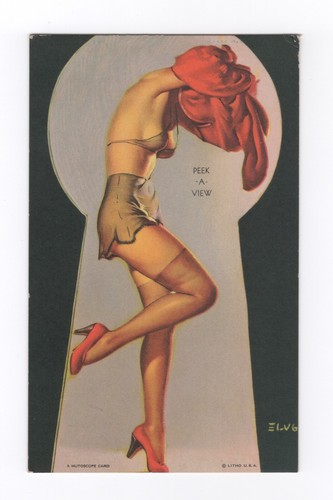 MUTOSCOPE PINUP “PEEK-A-VIEW” 1941 ALL AMERICAN GIRLS ARCADE CARD GIL ...