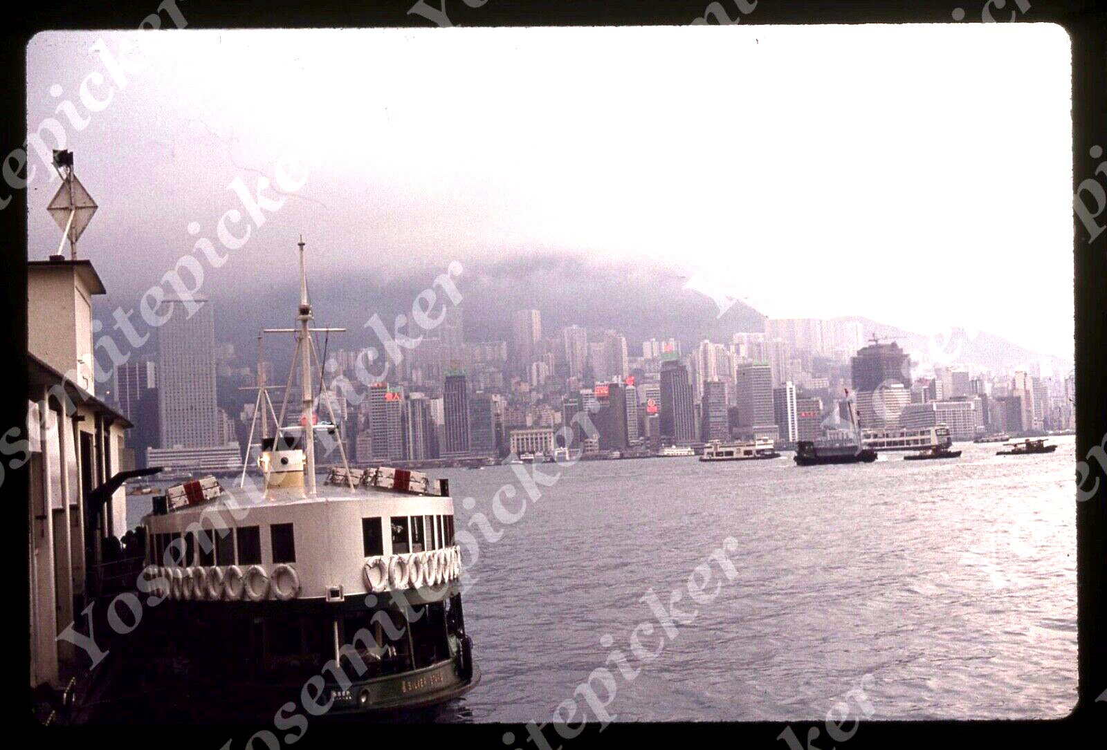 sl78 Original slide 1976 Hong Kong bay ferry boat 469a | eBay