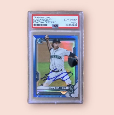 Logan Gilbert Signed Autographed 2021 Bowman Blue Chrome Card #/150 ...