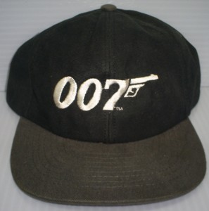 Vintage black 90's James Bond 007 TV Movie picture adjustable hat cap ...