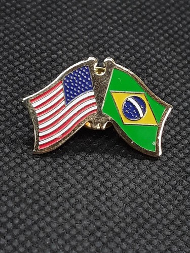 USA and Brazil Crossed Friendship Flag Lapel Pin | eBay