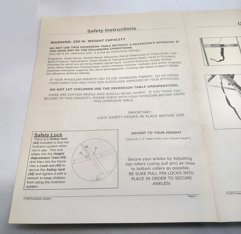 Body Champ IT 9070 Gravity Inversion System Owner's Manual | eBay