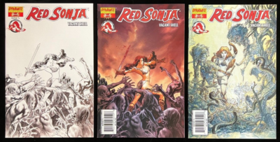Red Sonja: Vacant Shell #1, B&W Cover, & Kaluta Variant (Dynamite, 2007 ...