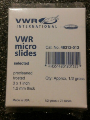VWR 48312-013 Micro Slides Frosted 3x1 in 1.2mm thick 72 count | eBay