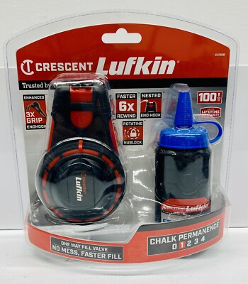 Crescent Lufkin 100' Contractor Chalk Reel with Blue Chalk - CL100B NEW ...