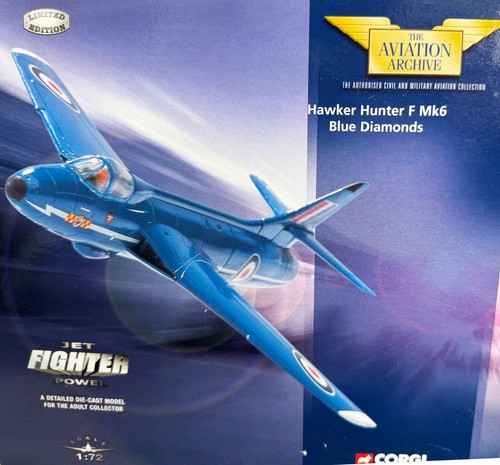 Corgi Aviation - Hawker Hunter F Mk6 Blue Diamonds - AA32701 - 1:72 ...