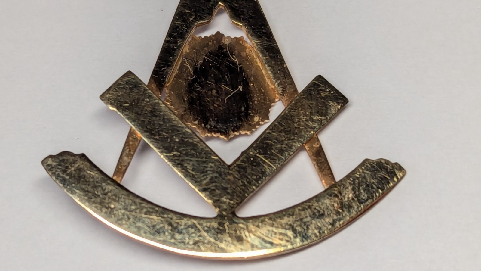 MASONIC 10K SOLID YELLOW GOLD RULER COMPASS MEDAL BADGE PIN BINGHAM ...