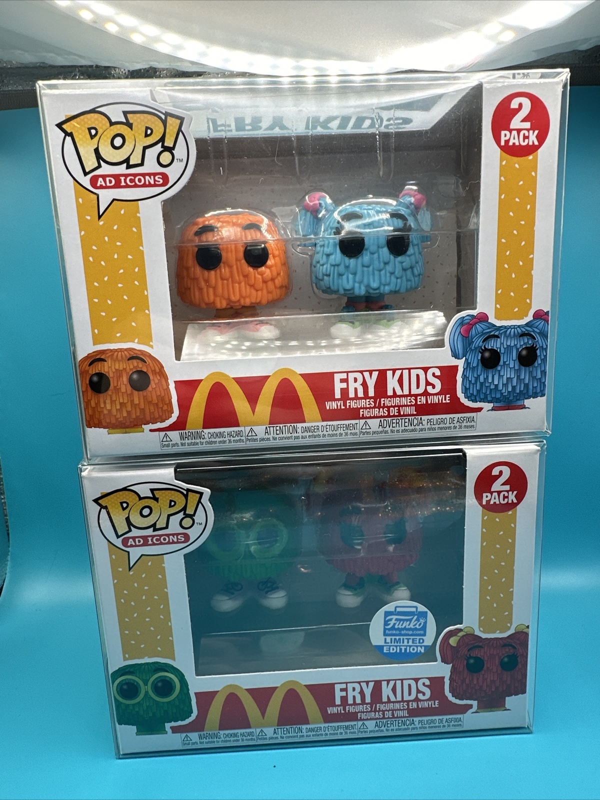 McDonalds Funko Pop Fry Kids 2 Pack Green/Red Lmtd Ed And Orange/Blue ...
